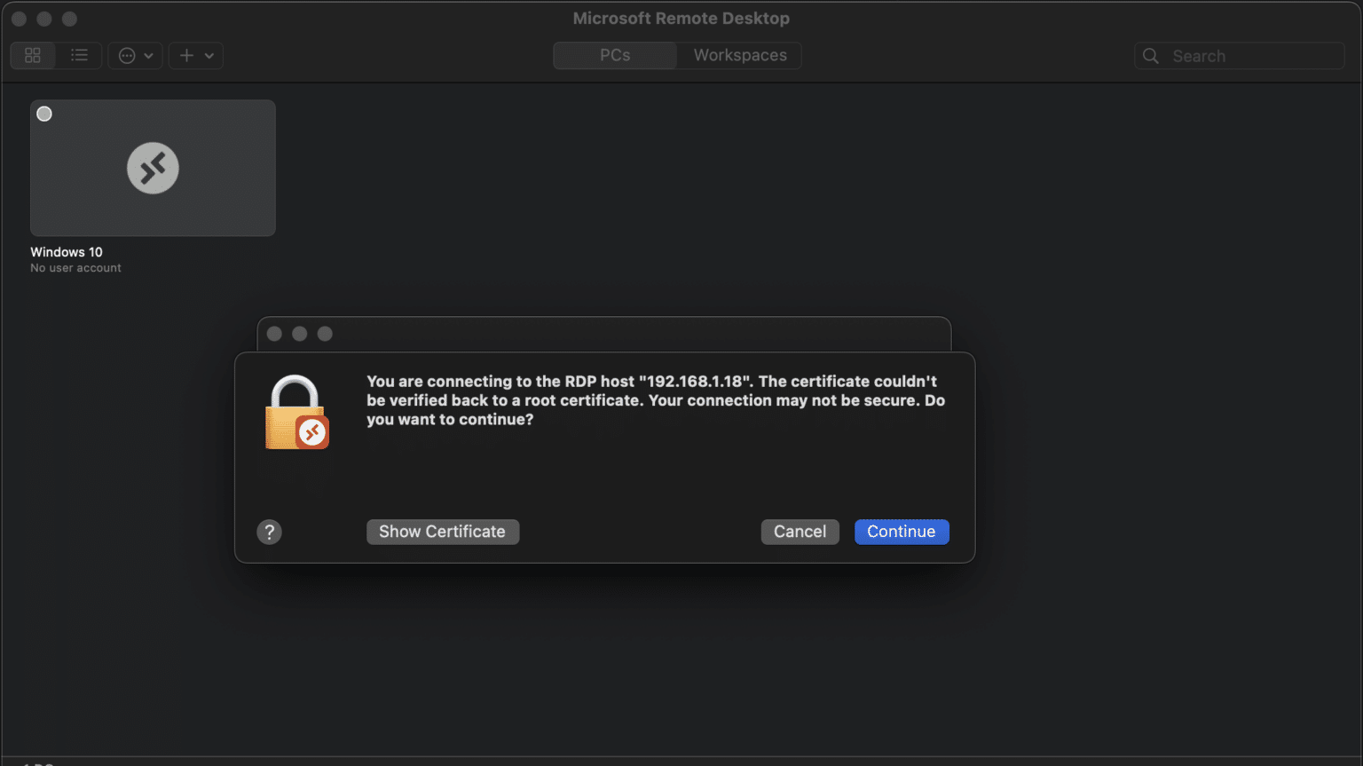 Utiliser RDP pour se connecter à un ordinateur Windows depuis MacOS